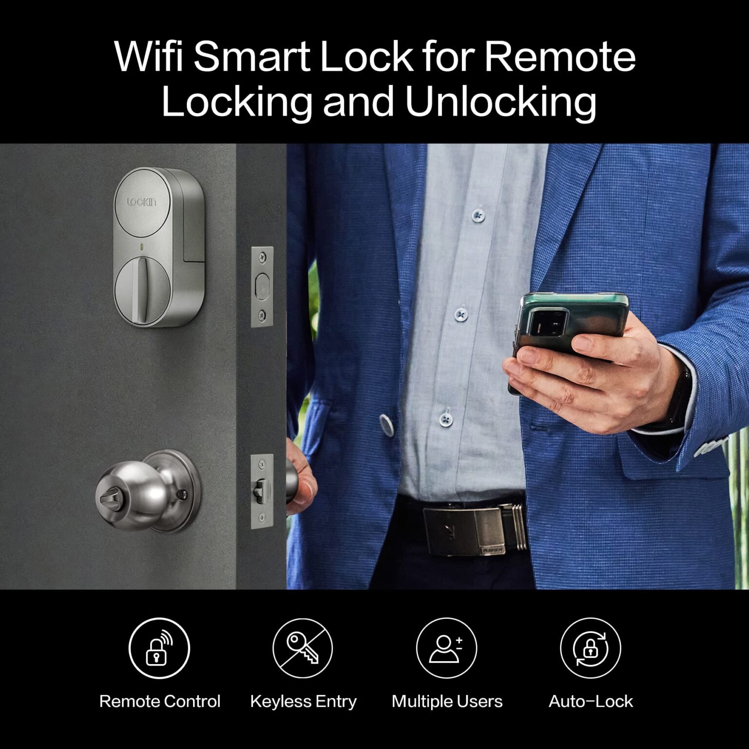 Serratura Lockin G30 Smart Lock con app WiFi Bluetooth impronta ...
